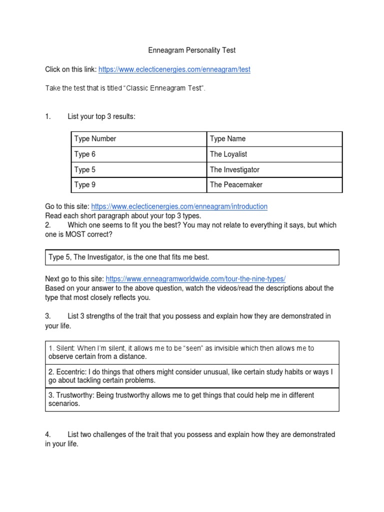 Enneagram Personality Test | PDF | Social Psychology | Emergence