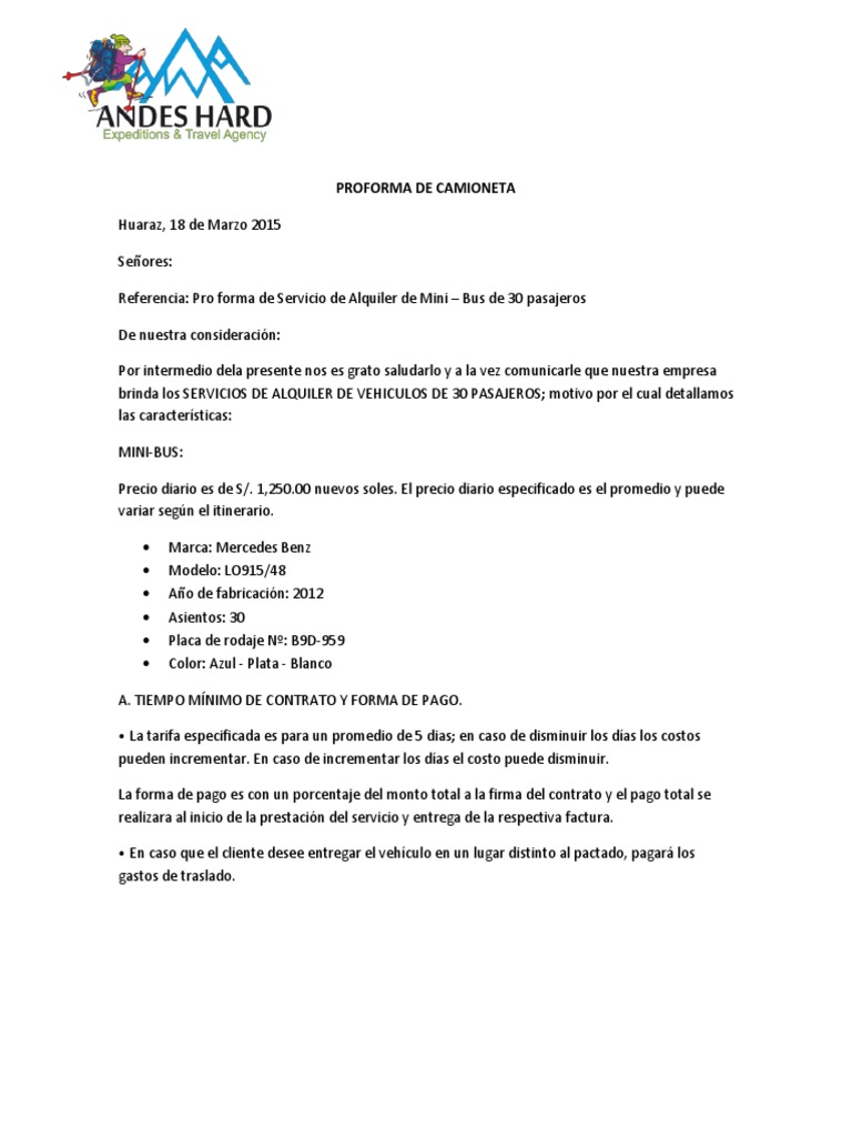 Proforma de Servicio | PDF