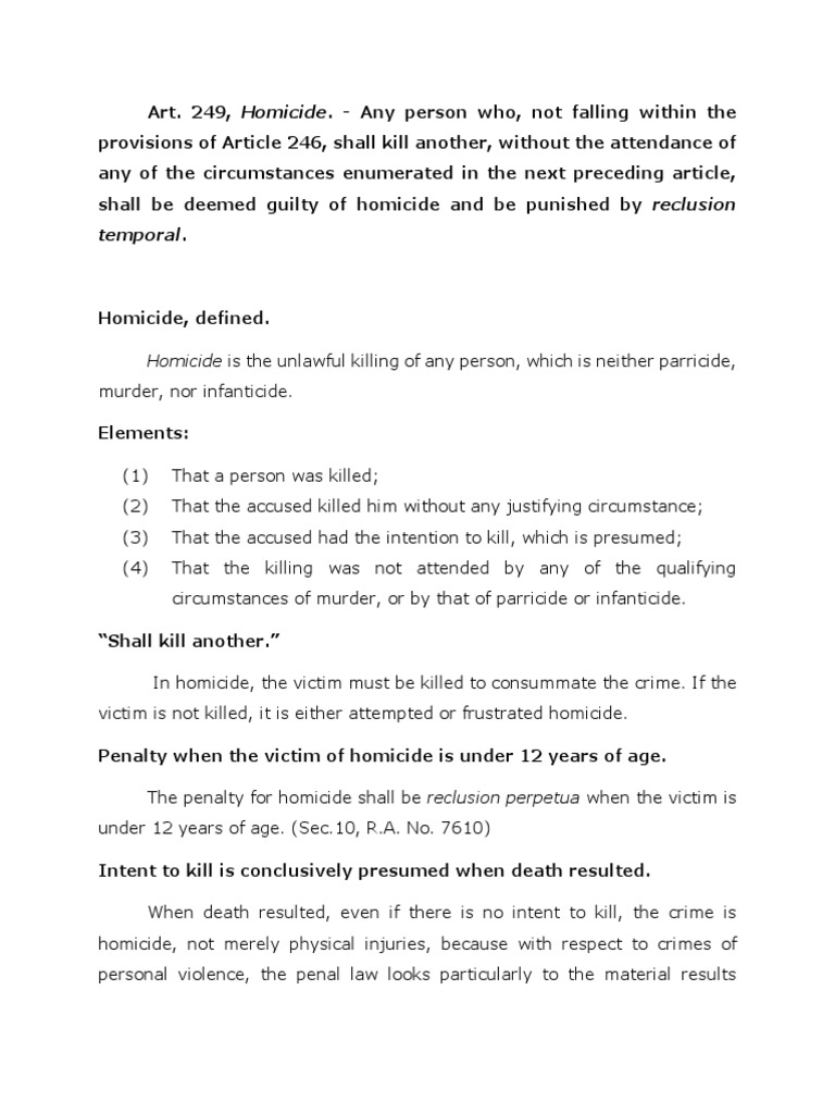 Homicide Pdf Murder Homicide