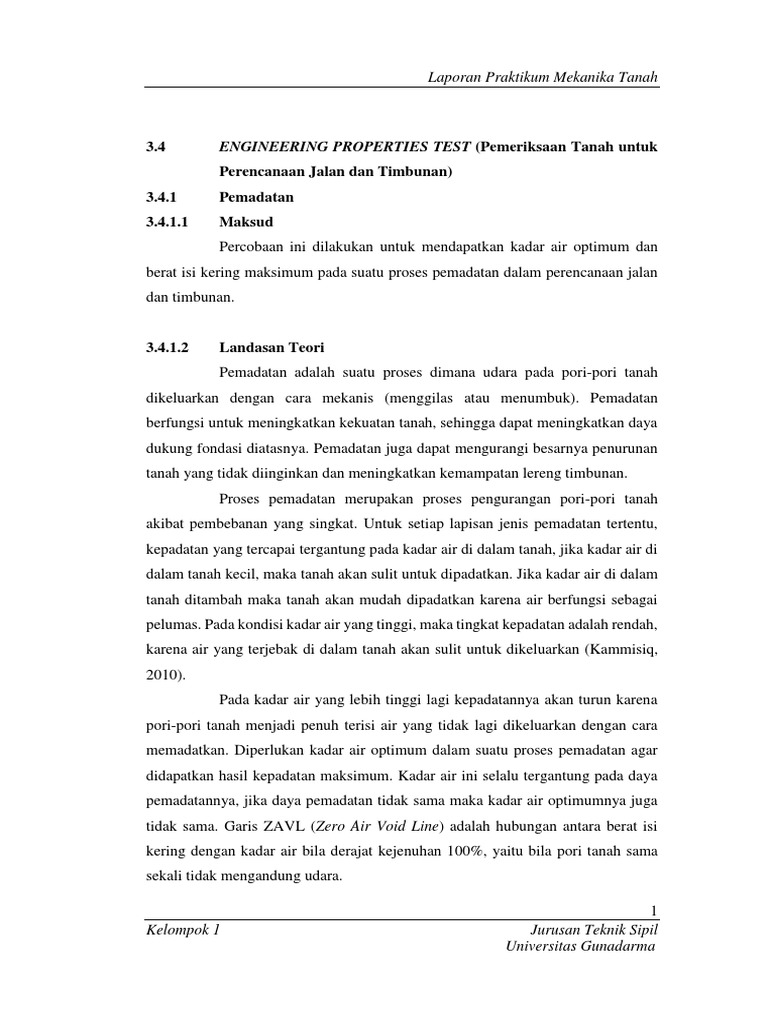 Pemadatan dan Zero Air Void Line | PDF