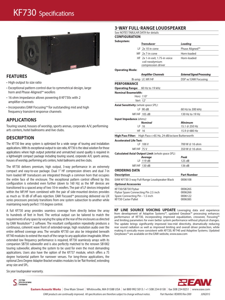 Eaw KF 730 | PDF | Loudspeaker | Acoustics