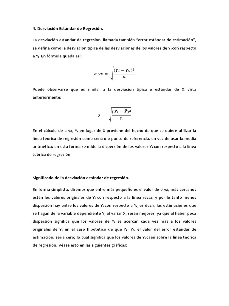 Error Estándar de Regresión Explicado | PDF | Desviación Estándar ...