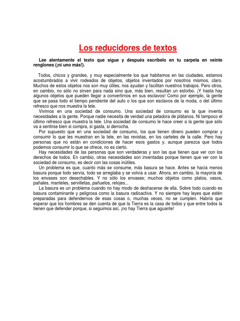 Los Reducidores de Textos | PDF