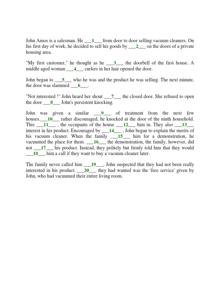 Cloze Passage | PDF | Nature