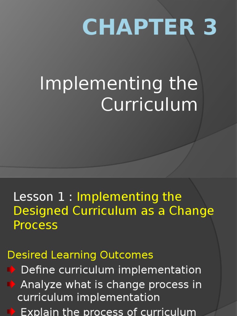 Curriculum Implementation as Change Process | PDF | Curriculum | Lesson ...