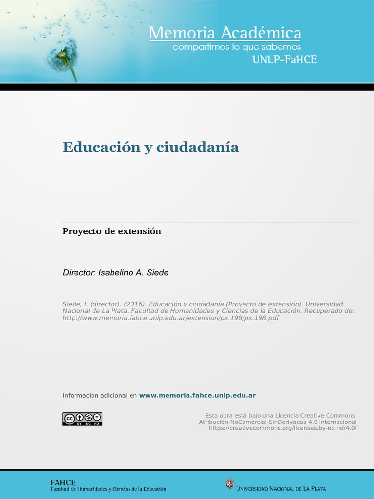 Proyecto de Extensión en Educación Ciudadana | PDF | Maestros ...