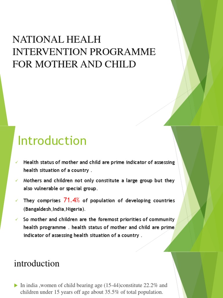 National Healh Intervention Programme For Mother and Child | PDF ...