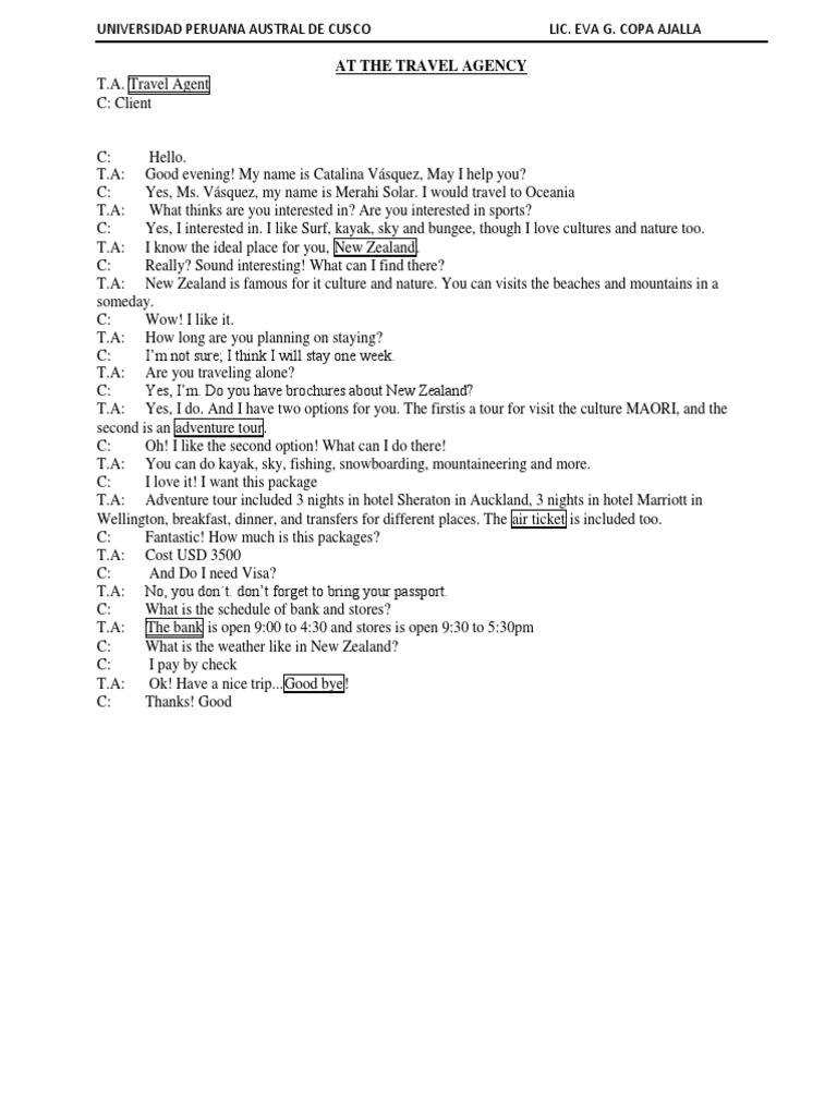 At The Travel Agency | PDF | Service Industries | Tourism