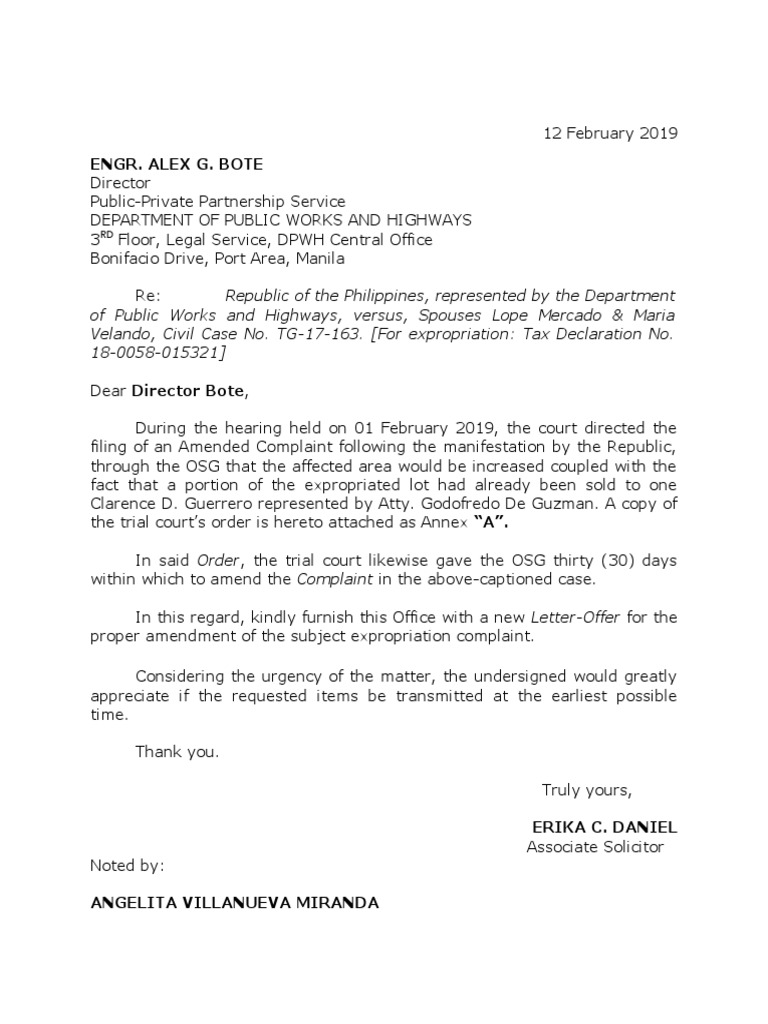 Letter DPWH | PDF