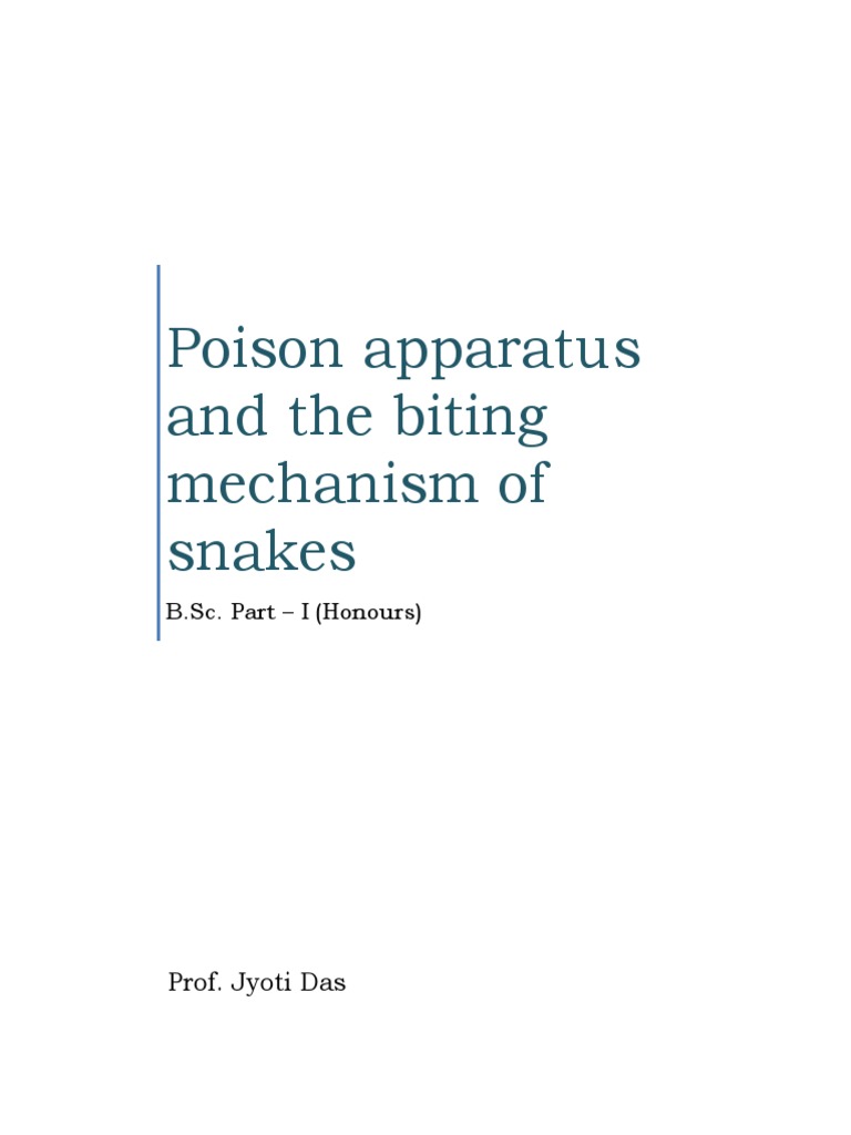 1-Poison Apparatus & Biting Mechanism of Snake | PDF | Snake | Squamata