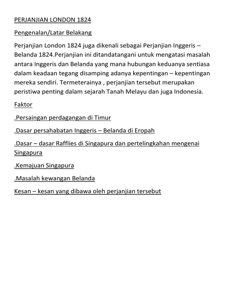 Perjanjian London 1824 | PDF