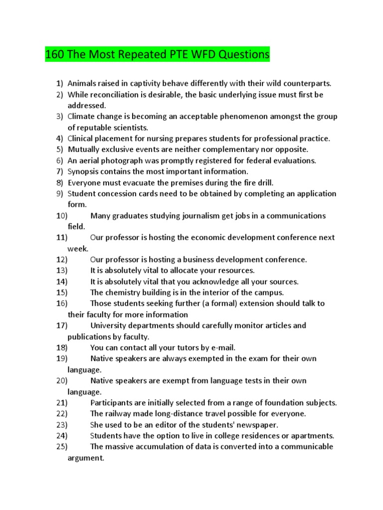 160 Most Repeated WFD | PDF | Economics | Test (Assessment)