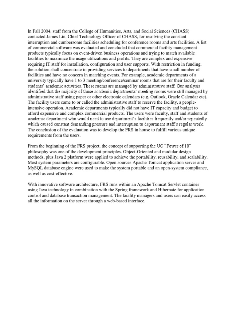 Facility Reservation System | PDF | Databases | Information Technology ...