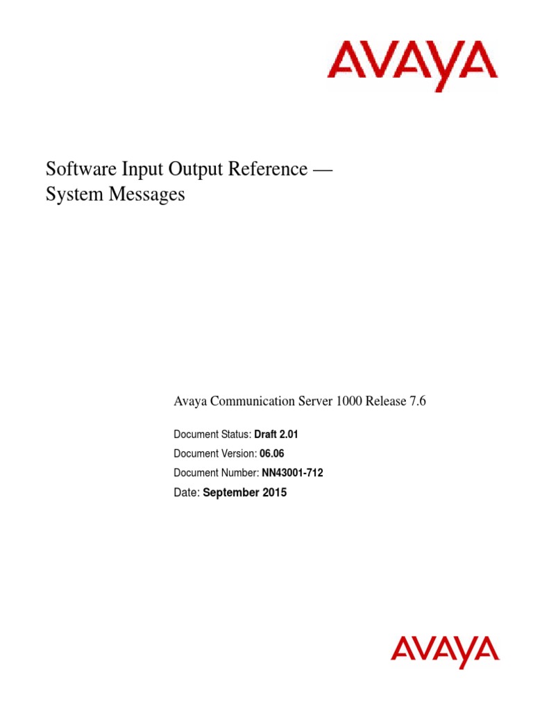 System Input-Output Guide NN43001-712 PDF | PDF | License | Websites