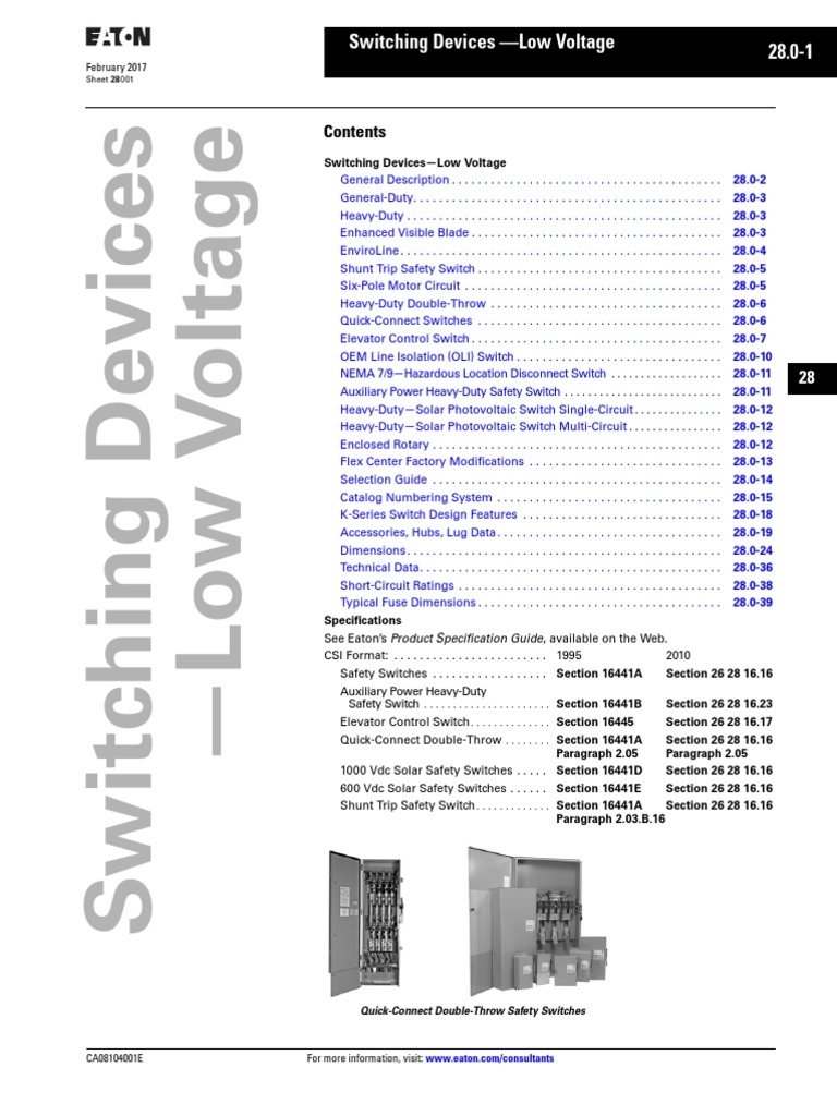 Switching Devices - Low Voltage 28.0-1: February 2017 | PDF | Fuse ...
