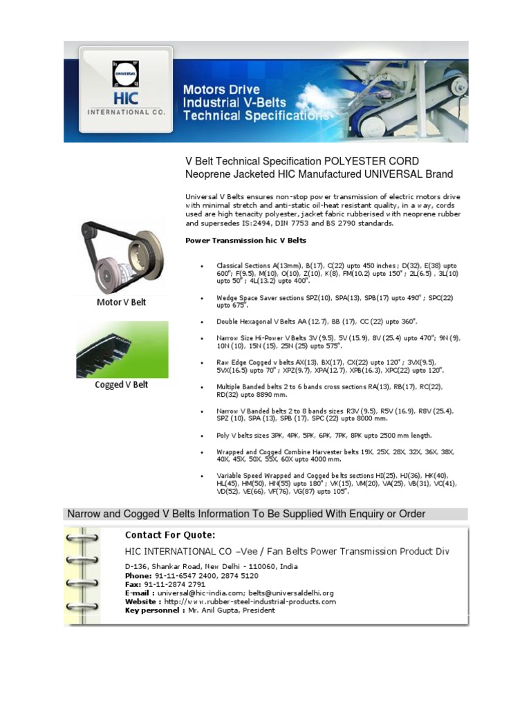 V Belts PDF | PDF | Belt (Mechanical) | Mechanical Engineering