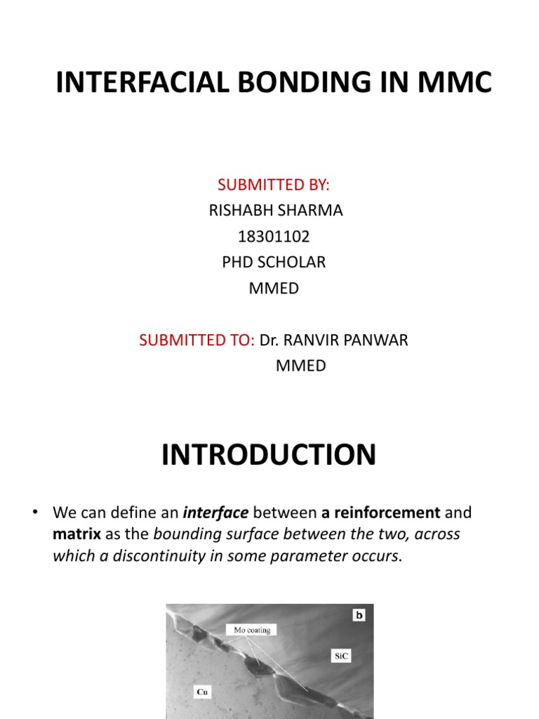 Interfacial Bonding in MMC | PDF | Wetting | Adhesion