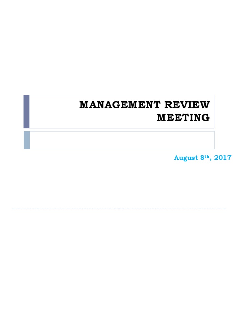 Management Review Meeting | PDF