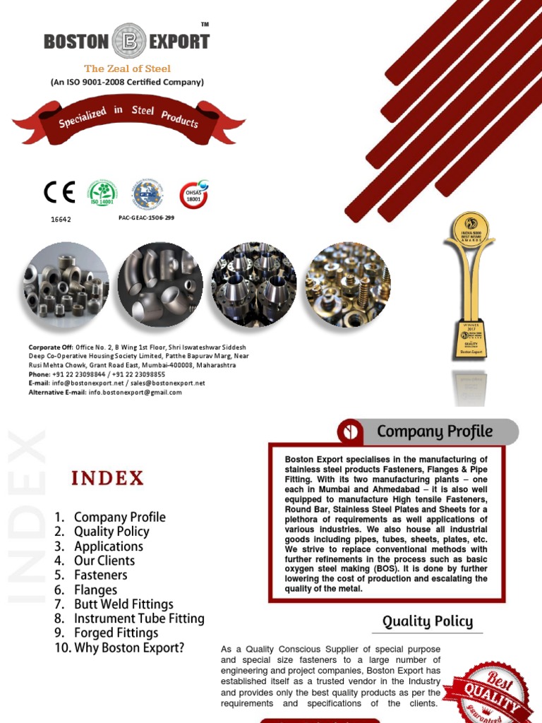 Boston Export (Profile-Brochure) PDF | PDF | Building Materials | Metals