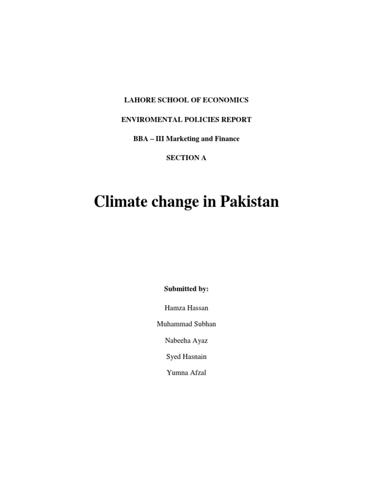 Climate Change Policies in Pakistan | PDF | Climate Change | Global Warming