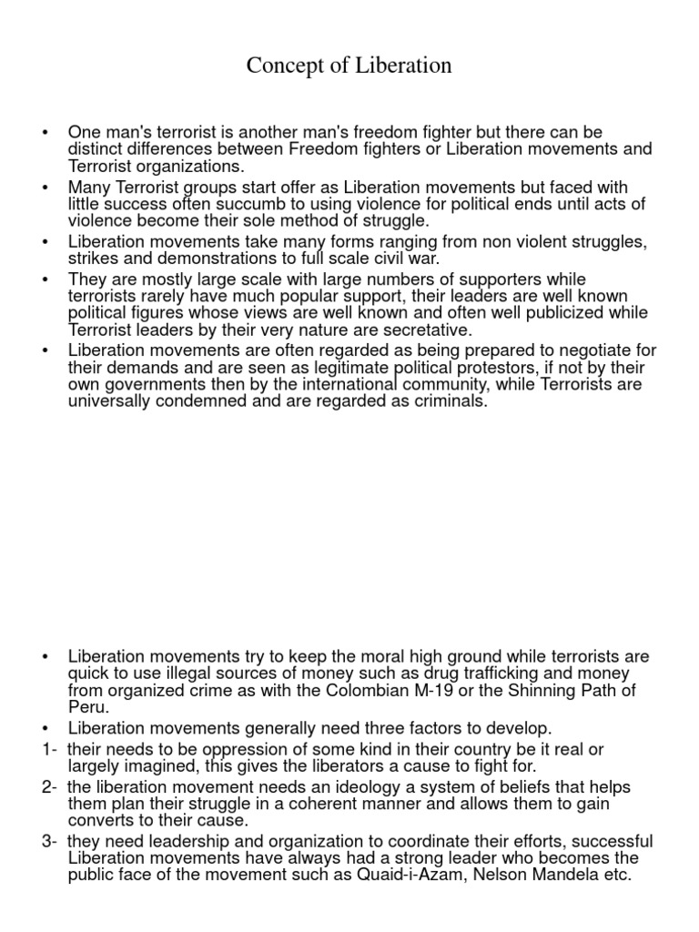 Understanding Liberation Movements vs. Terrorism | PDF | International ...