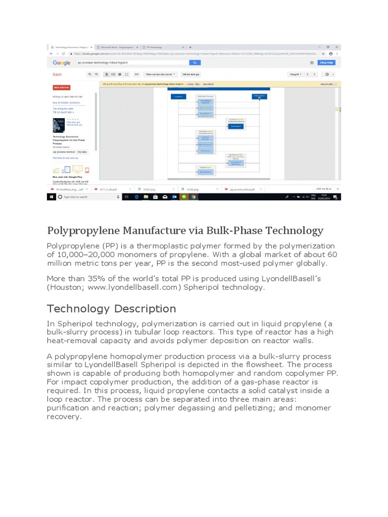 Bulk-Phase Polypropylene Manufacture Process | PDF | Polymers ...