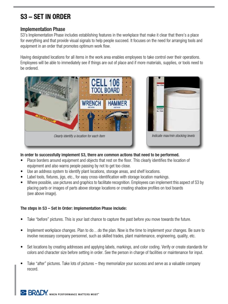 S3 - Set in Order: Implementation Phase | PDF