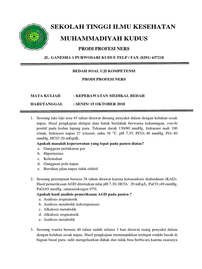 KMB Bedah Soal Ukom Ners | PDF