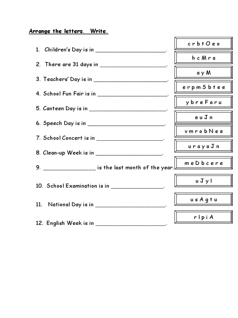 Arrange The Letters | PDF