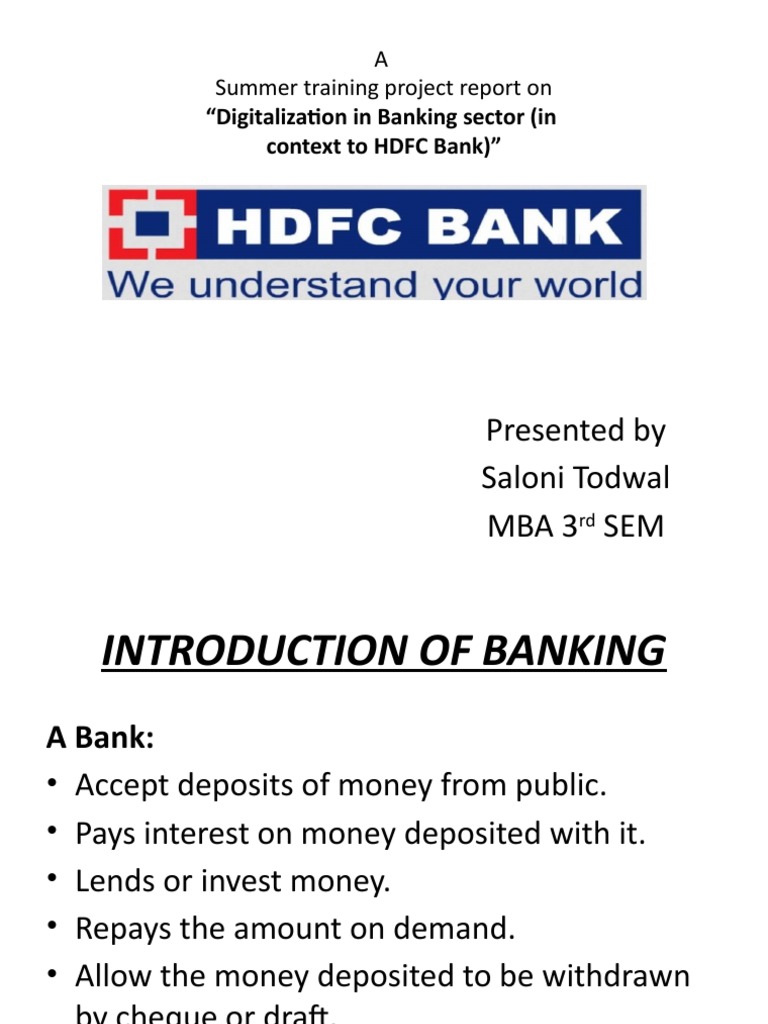 HDFC PPT | Banks | Money