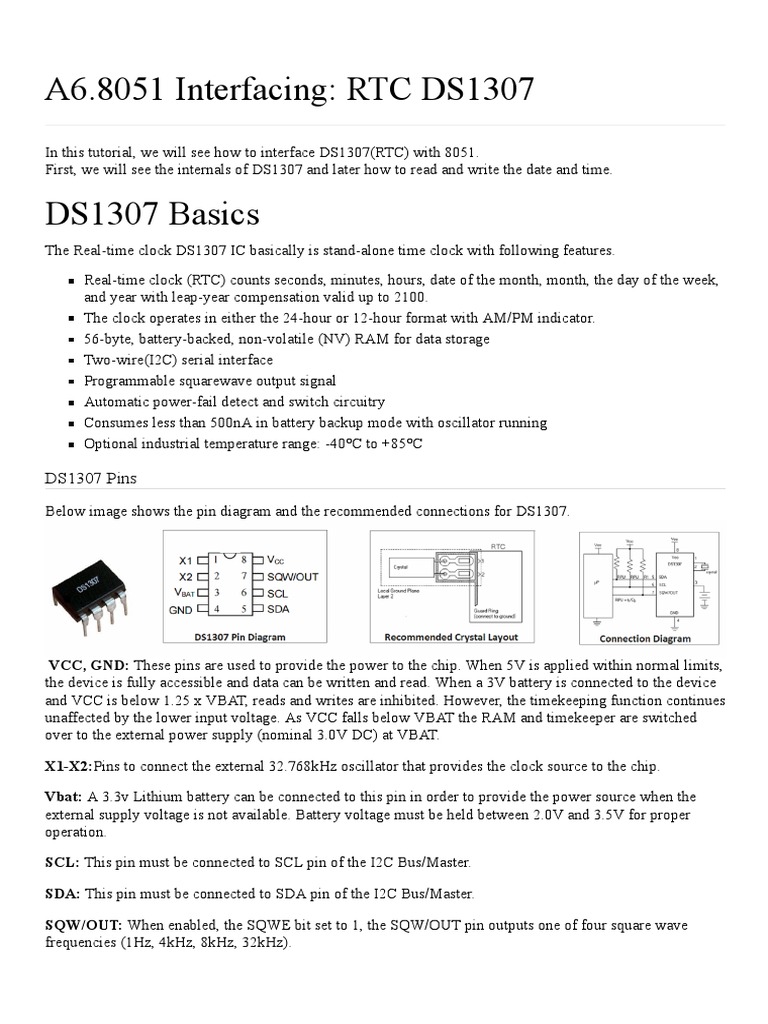 Interfacing a Real-Time Clock Module with an 8051 Microcontroller to Read and Display Date and ...