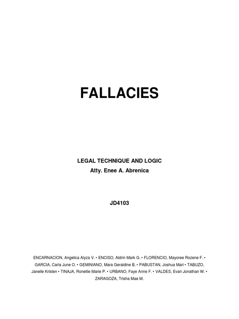 Fallacies in Legal Cases Explained | PDF | Justice | Crime & Violence