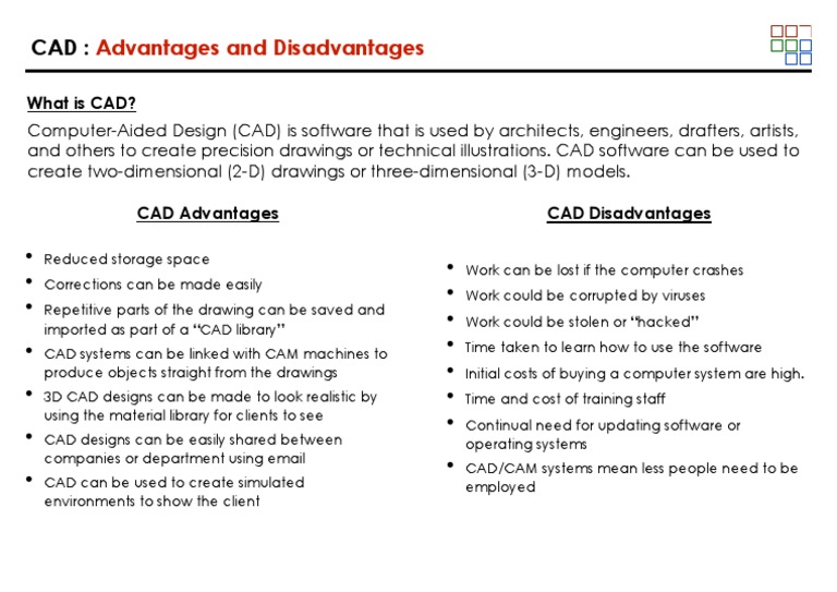 CAD AdvantagesandDisadvantages | PDF