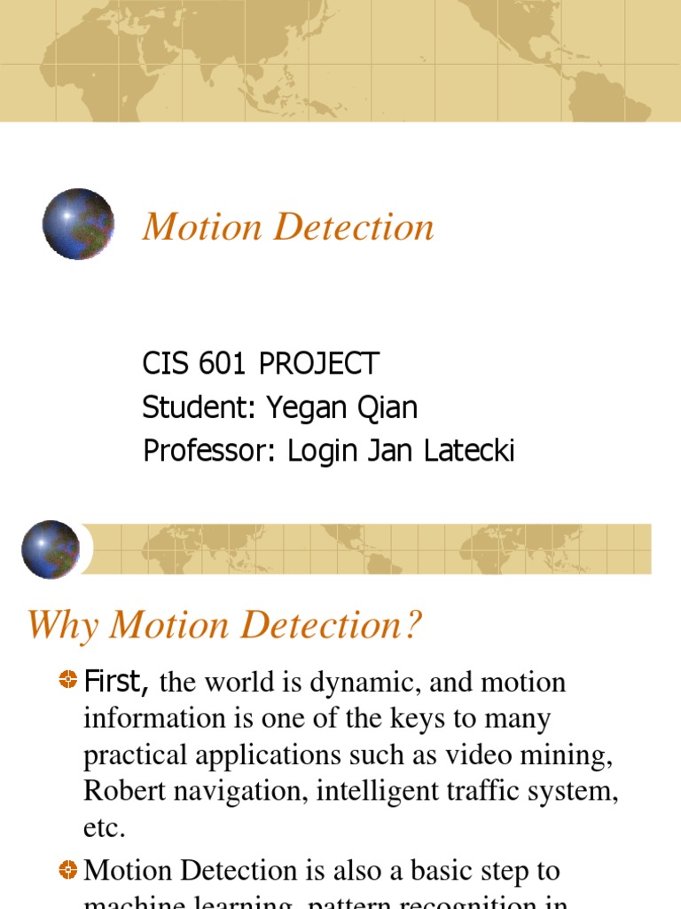 Motion Detection | PDF | Video | Pixel