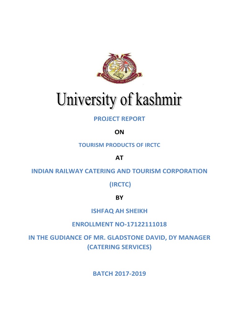 Project Report: Tourism Products of Irctc | PDF | Accounts Payable ...