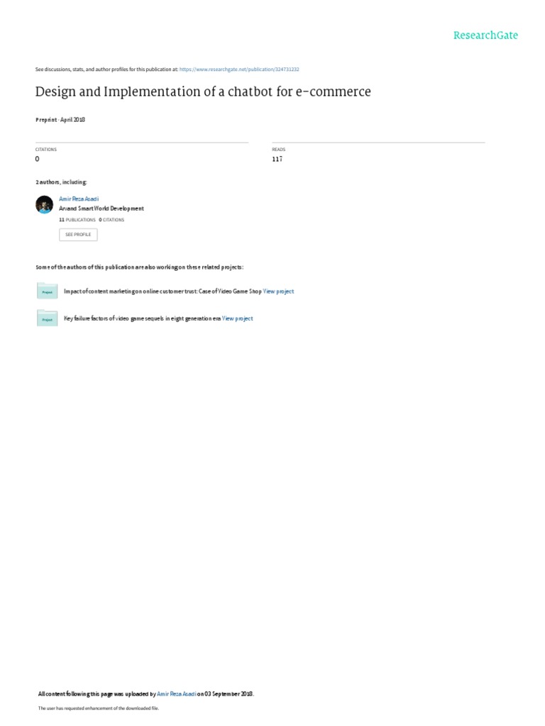 Design and Implementation of A Chatbot For Restuarant | PDF | Internet ...