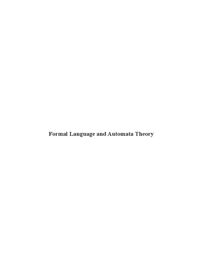 Formal Language and Automata Theory | PDF | Automata Theory | String (Computer Science)