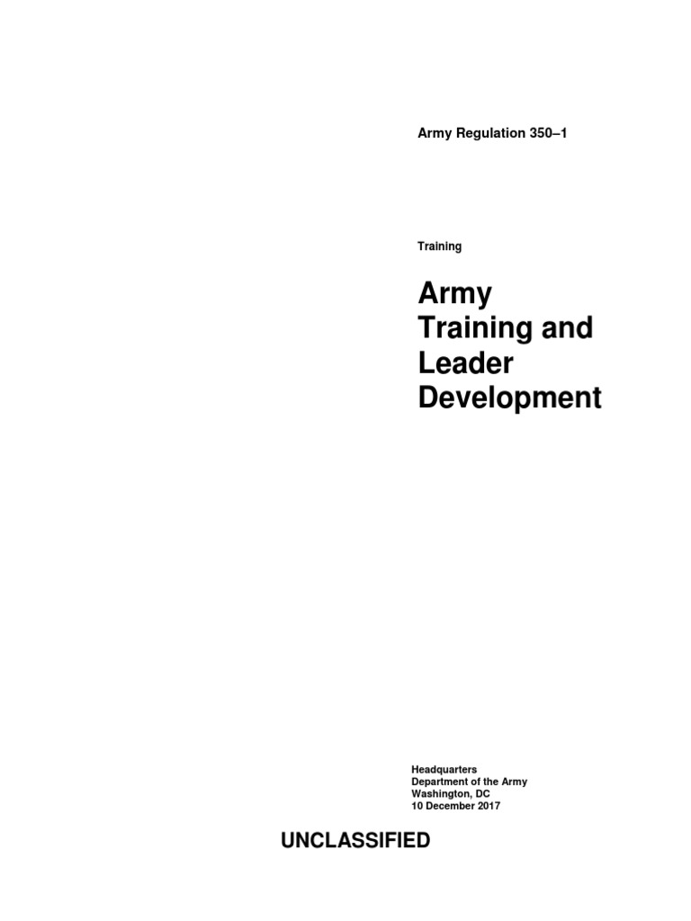 Army Regulation 350–1: A Comprehensive Guide to Army Training and ...