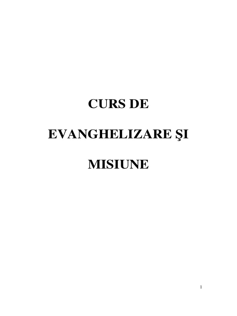30-Curs de Evanghelizare Şi Misiune | PDF