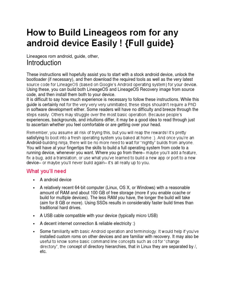 How To Build Lineageos Rom For Any Android Device Easily ! (Full Guide ...