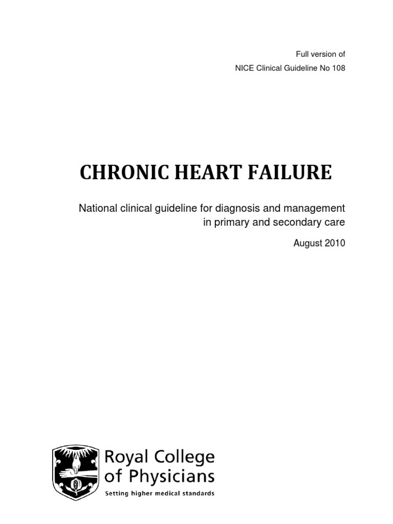 Chronic Heart Failure: National Clinical Guideline For Diagnosis and ...