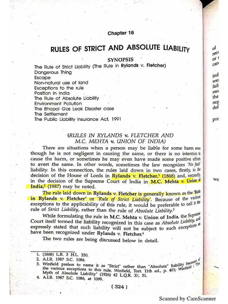 Strict and Absolute Liability PDF | PDF