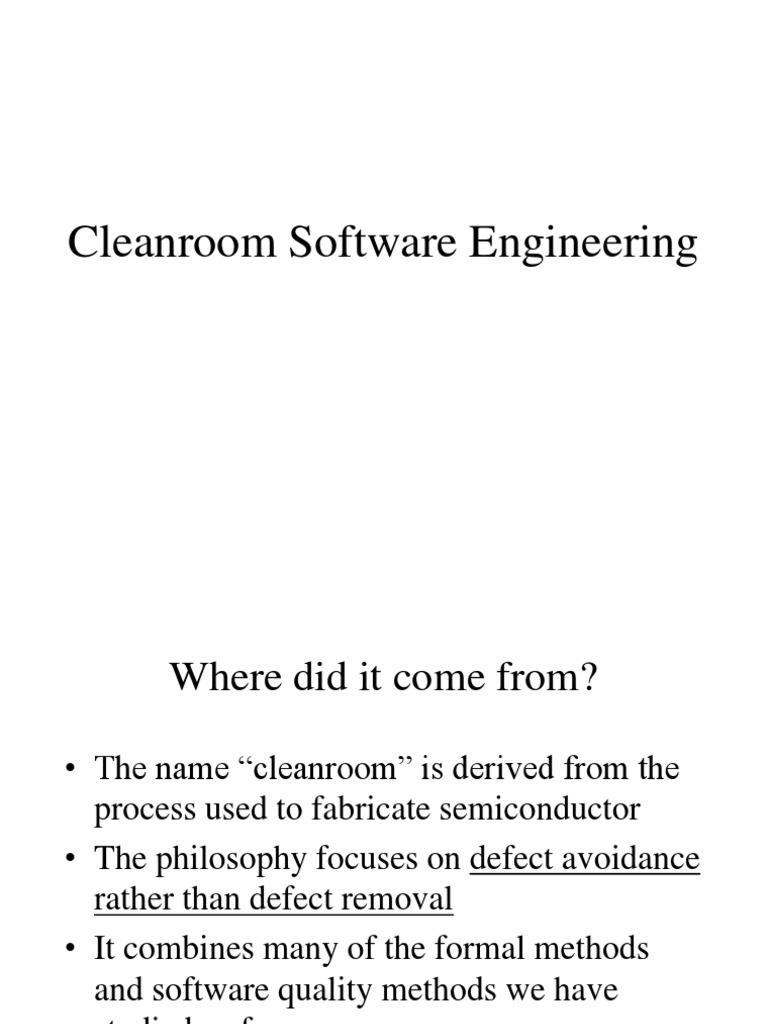 Cleanroom Software Engineering | PDF | Software Testing | Formal ...