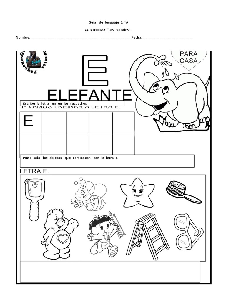 Actividades Letra e | PDF | Idiomas | Poesía