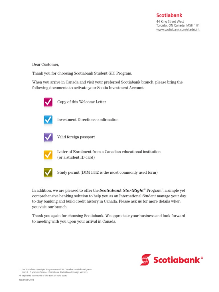 Scotiabank: 44 King Street West Toronto, ON Canada M5H 1H1 | PDF