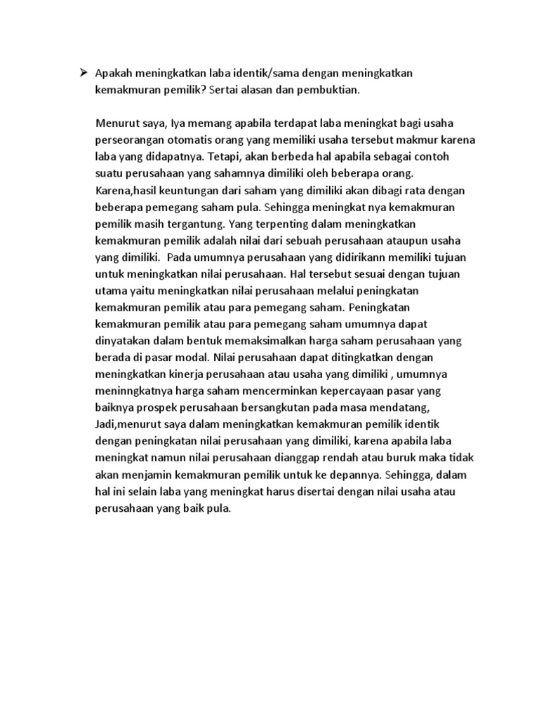 Apakah Meningkatkan Laba Identik | PDF