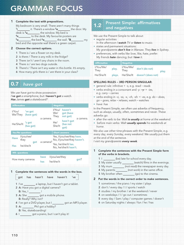 GRAMMAR PRESENT SIMPLE | PDF | Noun | Plural