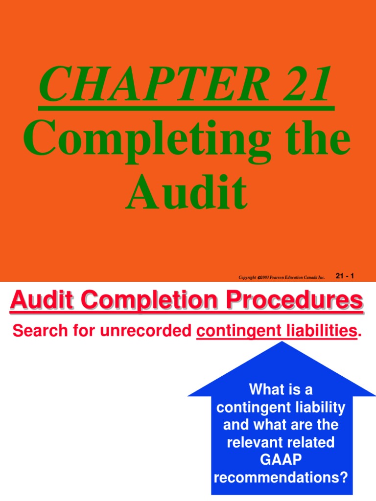 Completing The Audit: 2003 Pearson Education Canada Inc | PDF | Auditor ...
