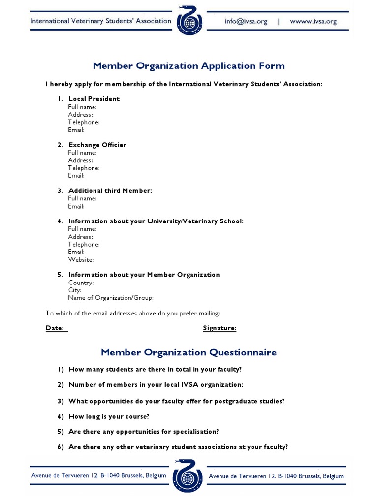 Member Organization Application Form | PDF