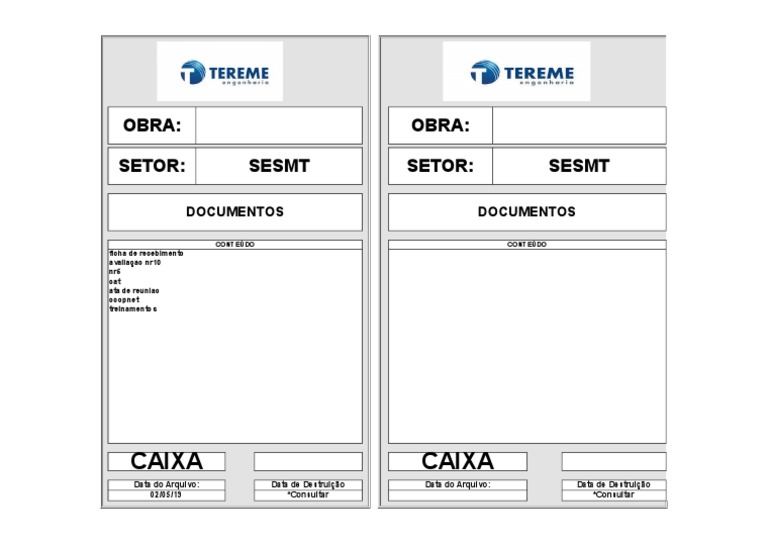 Modelo de Etiqueta - Caixa Box | PDF